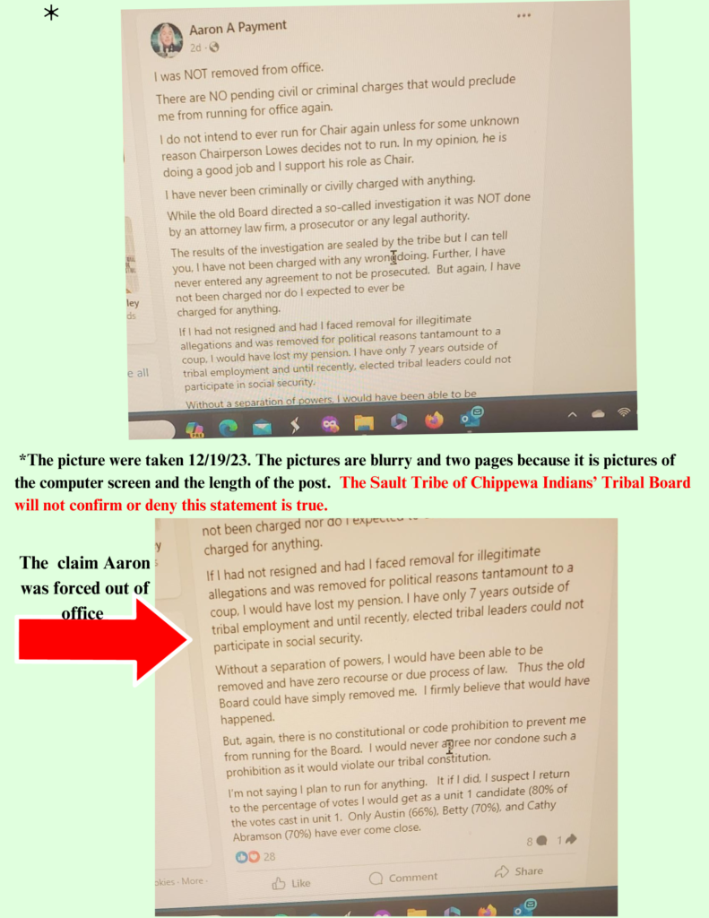 Was the Sault Tribe Chairman Aaron Payment forced to resign? - Sault ...